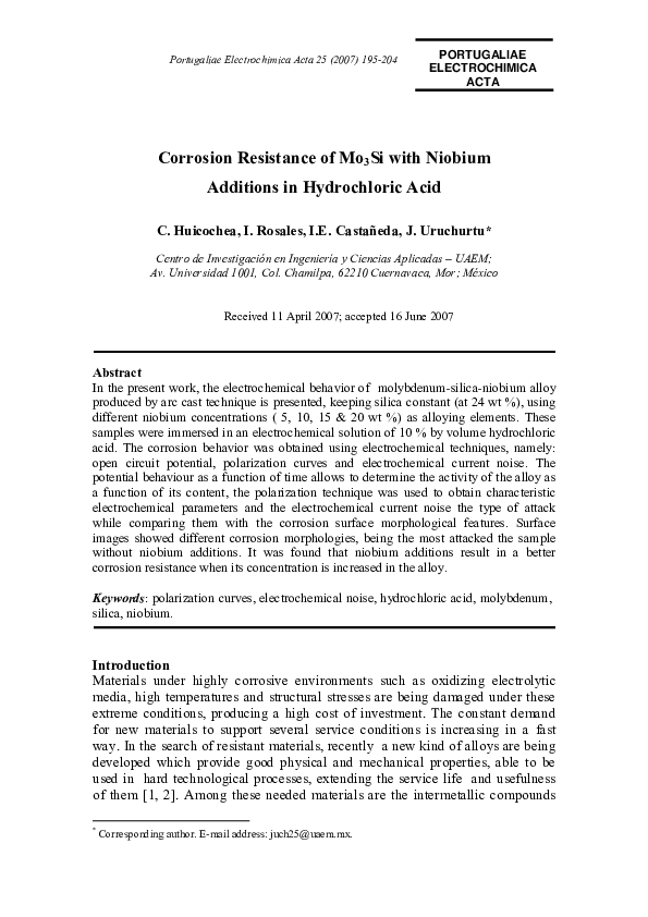 (PDF) Corrosion Resistance of Mo3Si with Niobium Additions in ...
