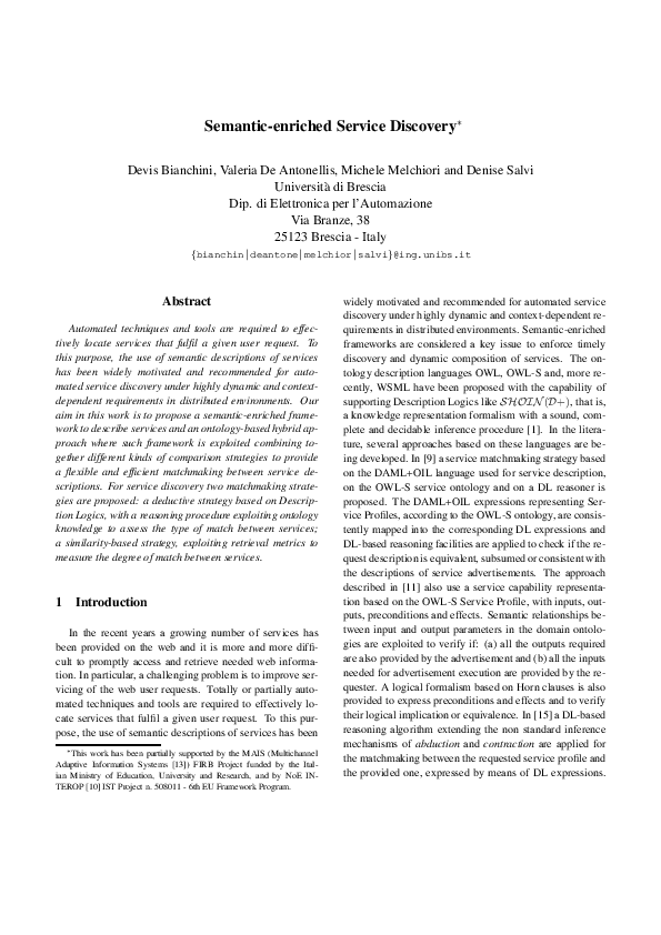 (PDF) Semantic-Enriched Service Discovery