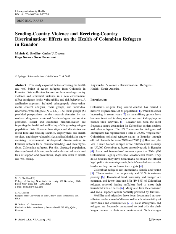 (PDF) Sending-Country Violence and Receiving-Country Discrimination ...
