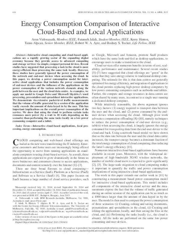 (PDF) Energy Consumption Comparison of Interactive Cloud-Based and Local Applications