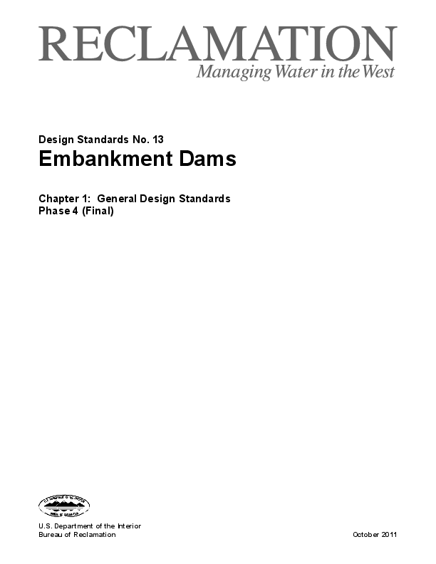 (PDF) Design Standards No. 13 Embankment Dams Chapter 1: General Design ...