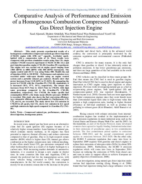 (PDF) Comparative Analysis of Performance and Emission of a Homogenous ...