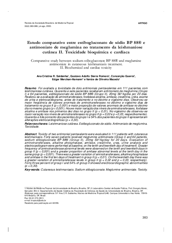 (PDF) [A comparative study between sodium stibogluconate BP 88R and ...