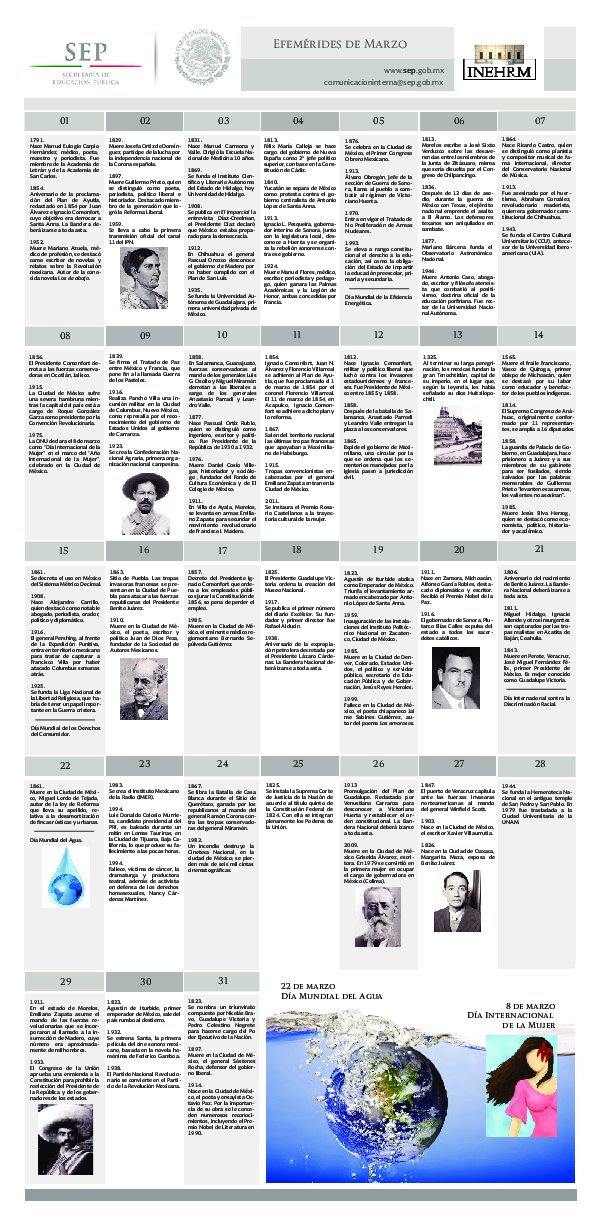 (PDF) Efemérides de Marzo
