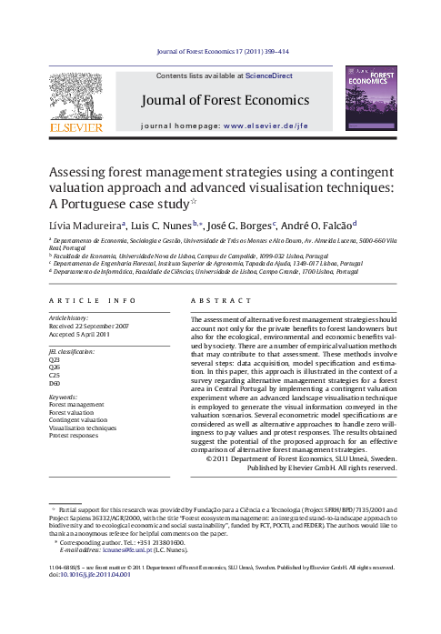 (PDF) Assessing forest management strategies using a contingent ...