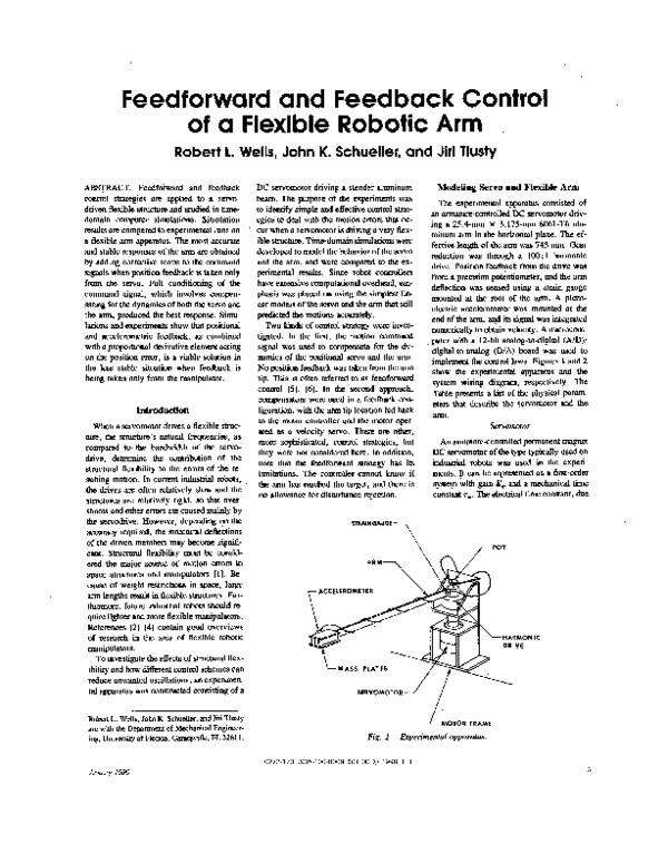 (PDF) Feedforward and feedback control of a flexible robotic arm