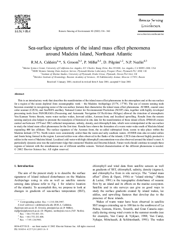 (PDF) Sea-surface signatures of the island mass effect phenomena around ...