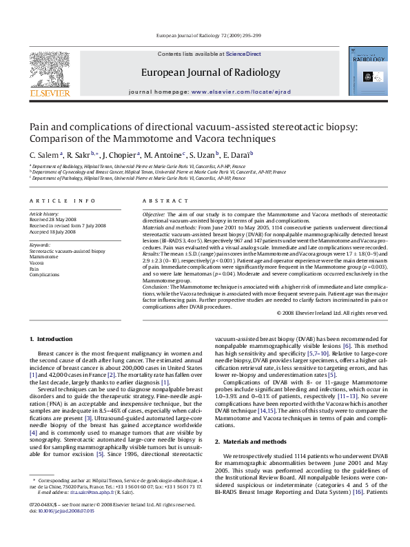 (PDF) Pain and complications of directional vacuum-assisted ...