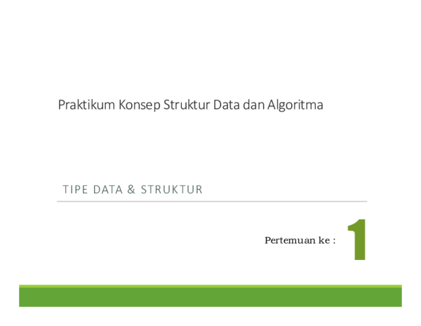 (PDF) Praktikum Konsep Struktur Data dan Algoritma TIPE DATA & STRUKTUR (PDF) Praktikum Konsep Struktur Data dan Algoritma TIPE DATA & STRUKTUR