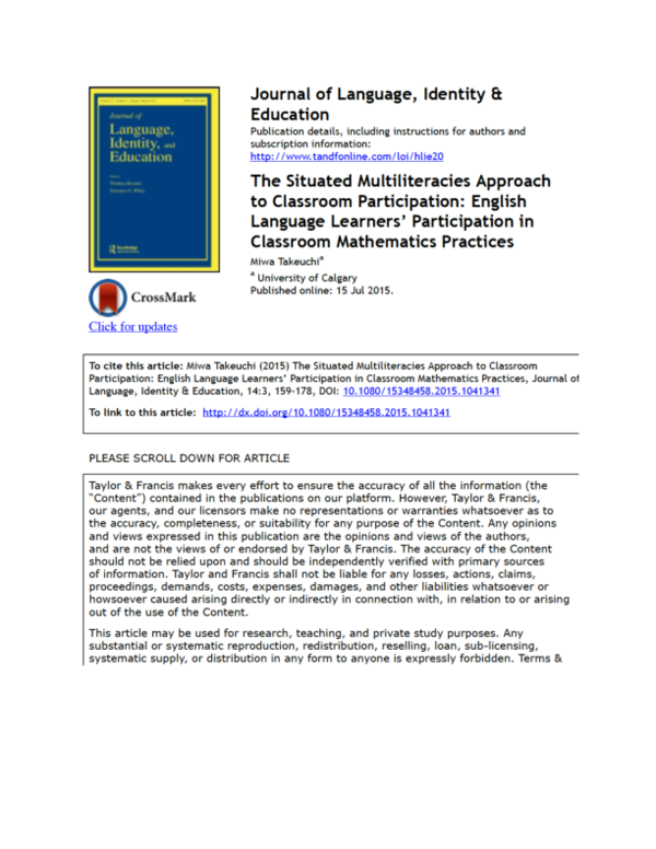 (PDF) The situated multiliteracies approach to classroom participation: English language ...