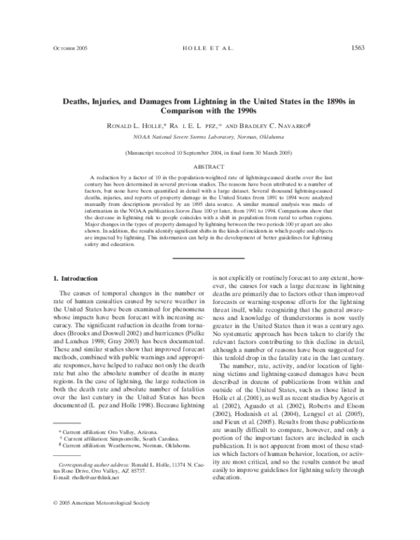 (PDF) The warning time for cloud-to-ground lightning in isolated ...