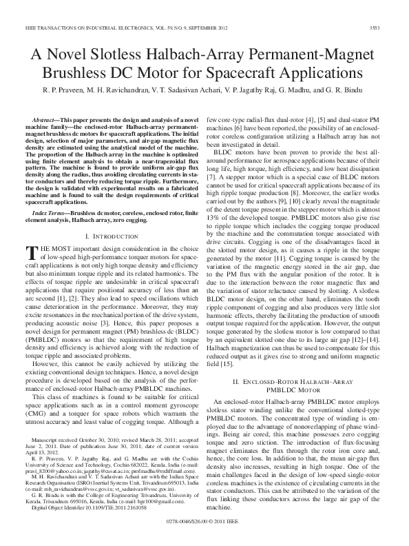 (PDF) A Novel Slotless Halbach-Array Permanent-Magnet Brushless DC ...