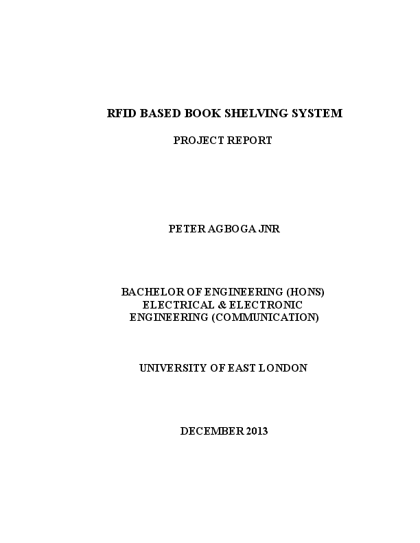 (DOC) RFID BASED BOOK SHELVING SYSTEM PROJECT REPORT