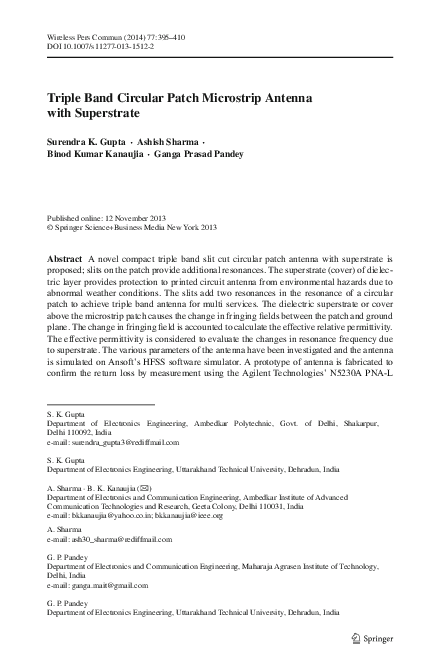 (PDF) Triple Band Annular Ring Loaded Stacked Circular Patch Microstrip ...
