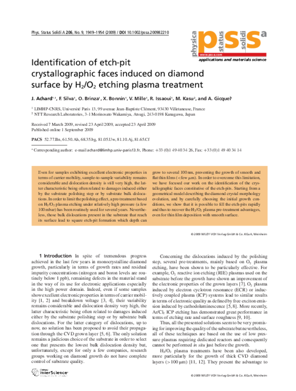 (PDF) Identification of etch-pit crystallographic faces induced on ...