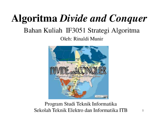 (PDF) Algoritma Divide and Conquer Bahan Kuliah IF3051 Strategi Algoritma