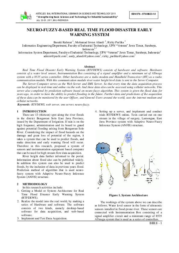 (PDF) NEURO-FUZZY-BASED REAL TIME FLOOD DISASTER EARLY WARNING SYSTEM