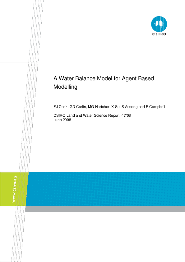 (PDF) A water balance model for agent based modelling