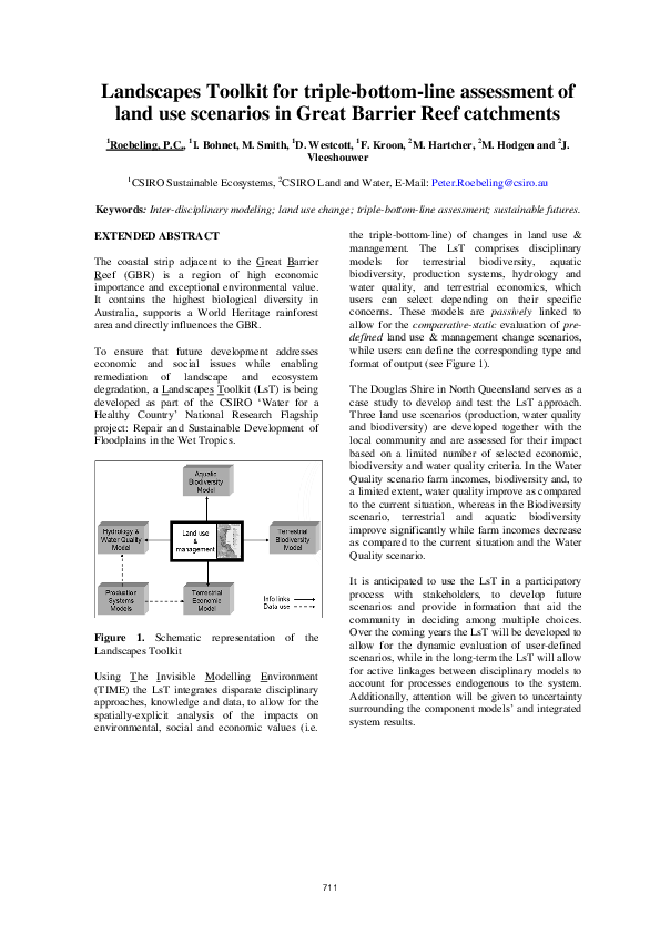 (PDF) Landscapes Toolkit for triple-bottom-line assessment of land use ...