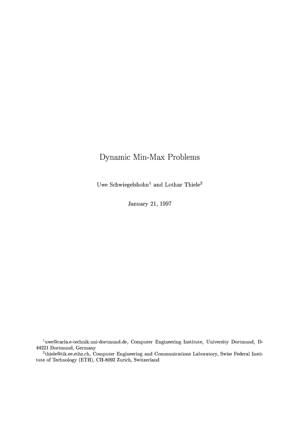 (PDF) Dynamic min-max problems