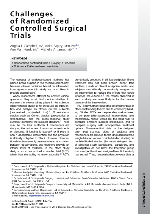 (PDF) Challenges of Randomized Controlled Surgical Trials