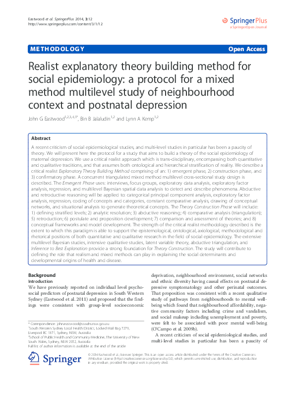 (PDF) Realist explanatory theory building method for social ...