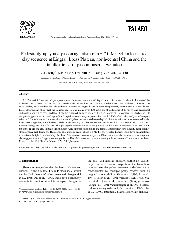 (PDF) Pedostratigraphy and paleomagnetism of a ∼7.0 Ma eolian loess–red ...