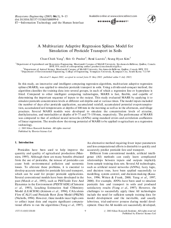 Pdf A Multivariate Adaptive Regression Splines Model For Simulation