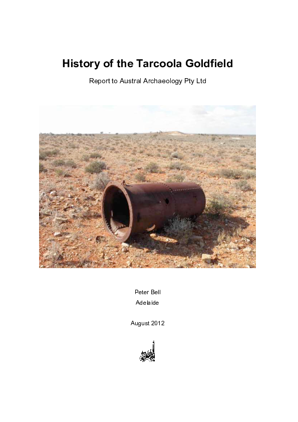 (PDF) History of the Tarcoola Goldfield