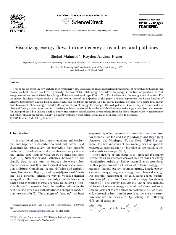 (PDF) Visualizing energy flows through energy streamlines and pathlines
