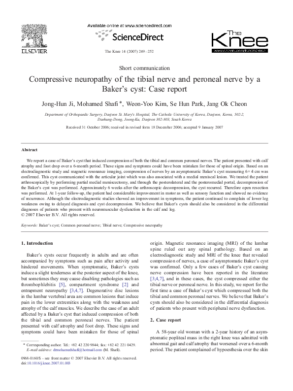 (PDF) Compressive neuropathy of the tibial nerve and peroneal nerve by ...