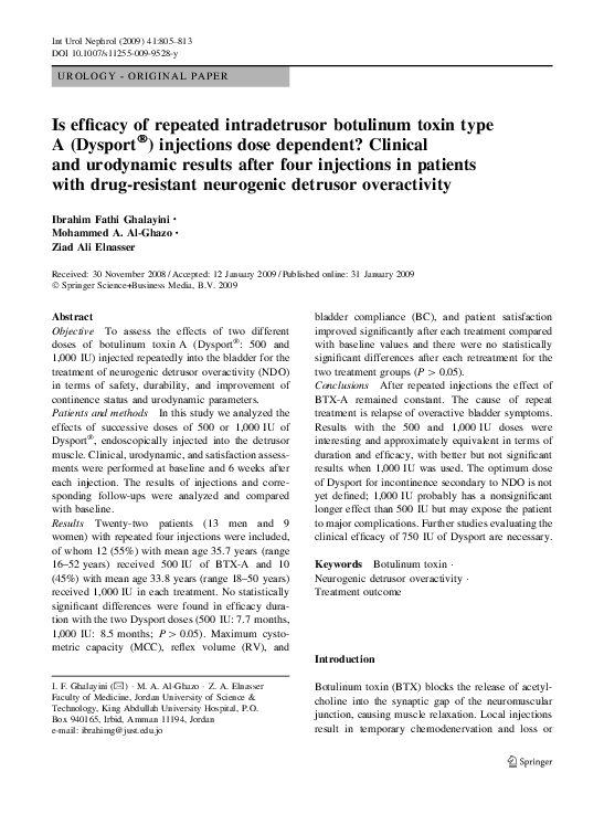 (PDF) Pharmacotherapy in Pediatric Neurogenic Bladder Intravesical ...