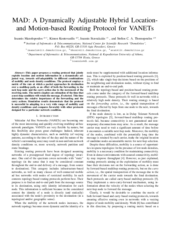 Pdf Hybrid Routing Protocol For Vanets