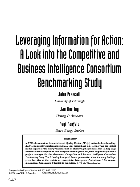 (PDF) Leveraging information for action: A look into the competitive ...