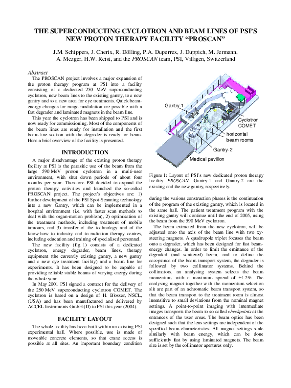 (PDF) The Superconducting Cyclotron and Beam Lines of Psi's New Proton ...