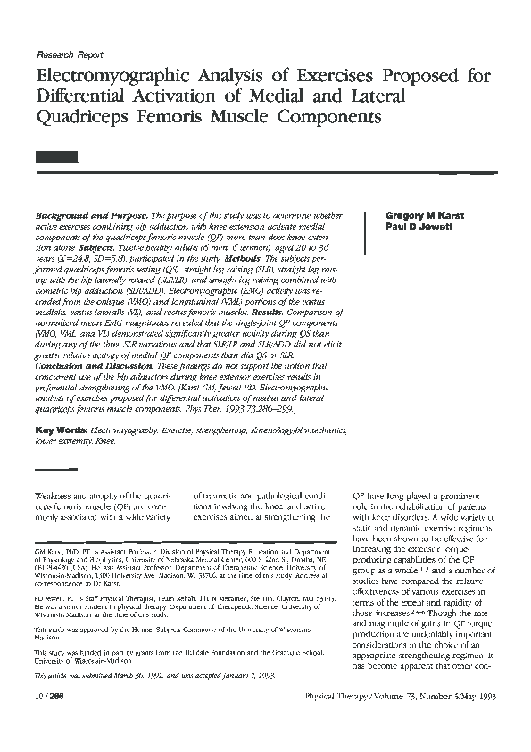 (PDF) Electromyographic analysis of exercises proposed for differential ...