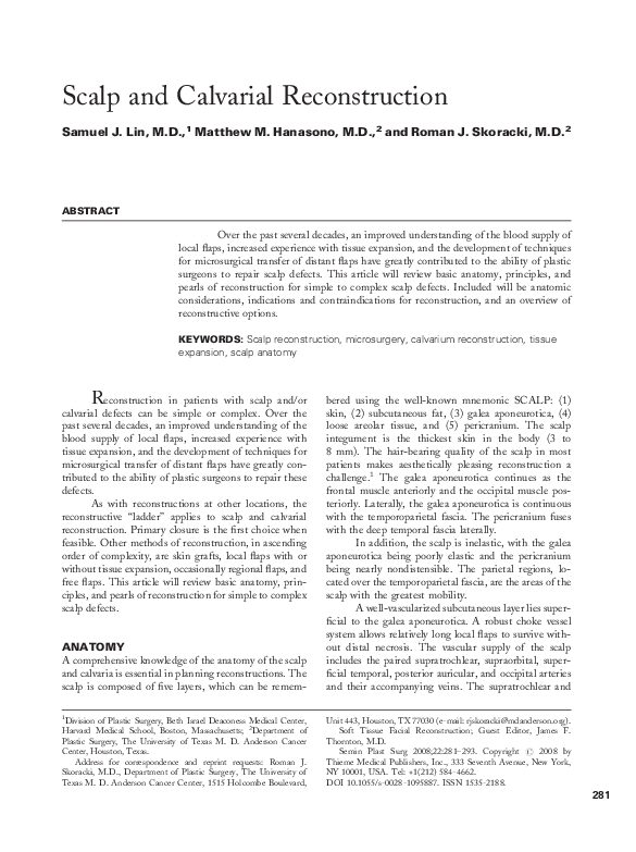 (PDF) Scalp and Calvarial Reconstruction