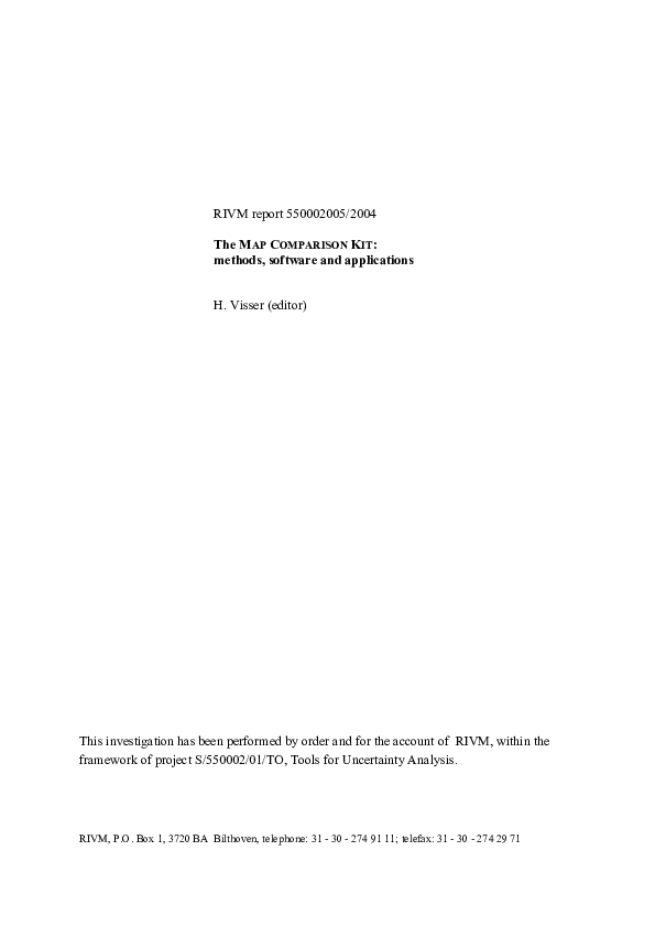 (PDF) The Map Comparison Kit: methods, software and applications