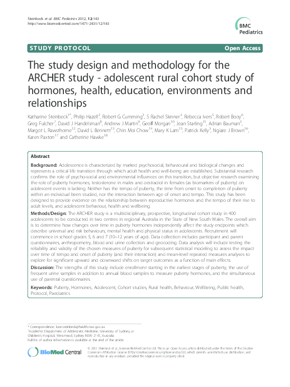 (PDF) The study design and methodology for the ARCHER study ...