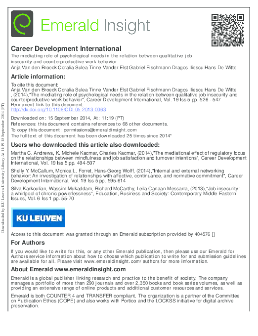 (PDF) Career Development International