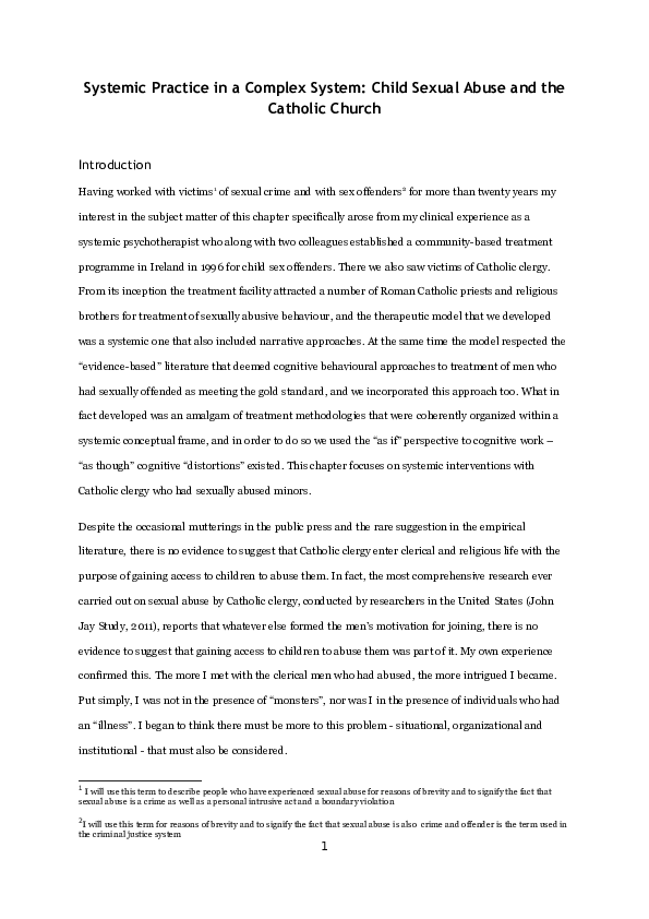 (DOC) Systemic Practice in a Complex System: Child Sexual Abuse and the ...