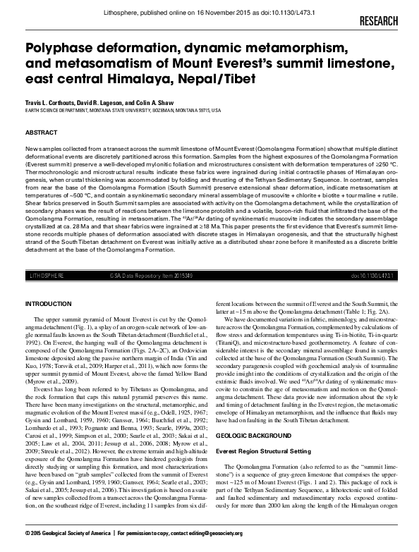 (PDF) RESEARCH Polyphase deformation, dynamic metamorphism, and ...