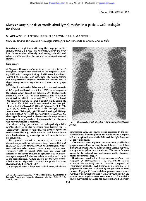 (PDF) Massive amyloidosis of mediastinal lymph nodes in a patient with ...