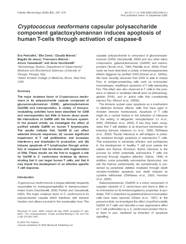 (PDF) Cryptococcus neoformans capsular polysaccharide component ...