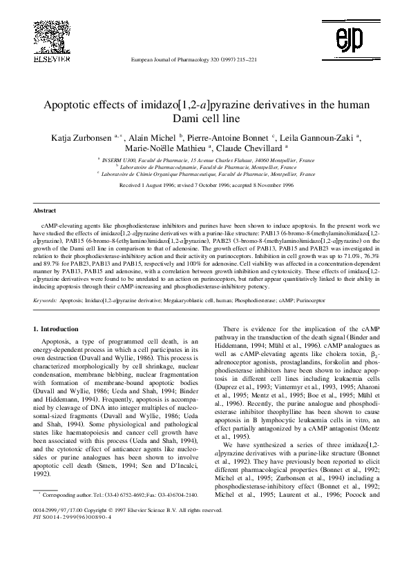 (PDF) Apoptotic effects of imidazo[1,2-a]pyrazine derivatives in the ...