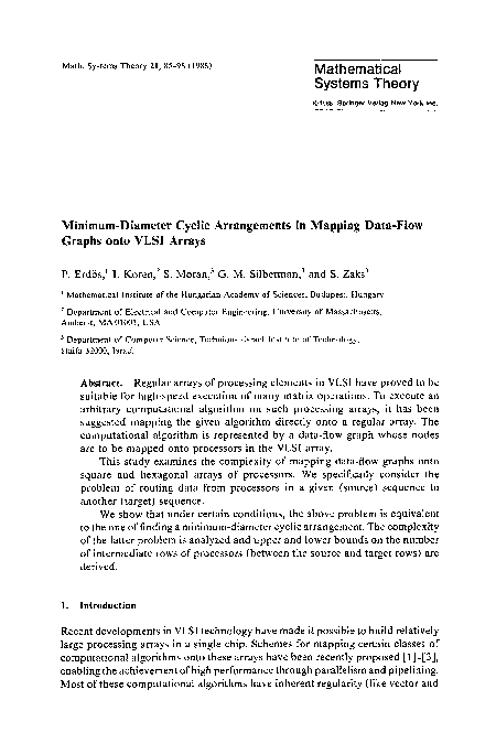 (PDF) Minimum-diameter cyclic arrangements in mapping data-flow graphs onto VLSI arrays