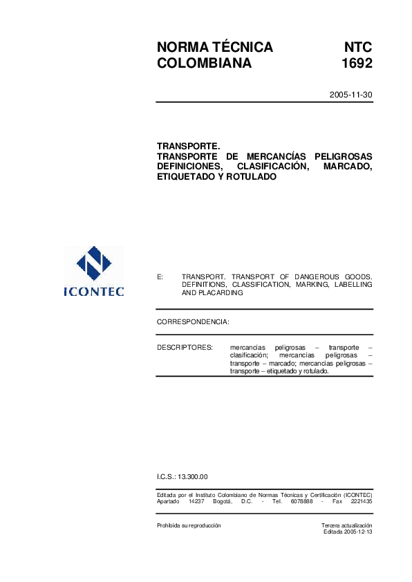 (PDF) NORMA TÉCNICA NTC COLOMBIANA 1692