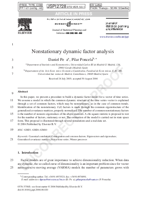 Pdf Nonstationary Dynamic Factor Analysis