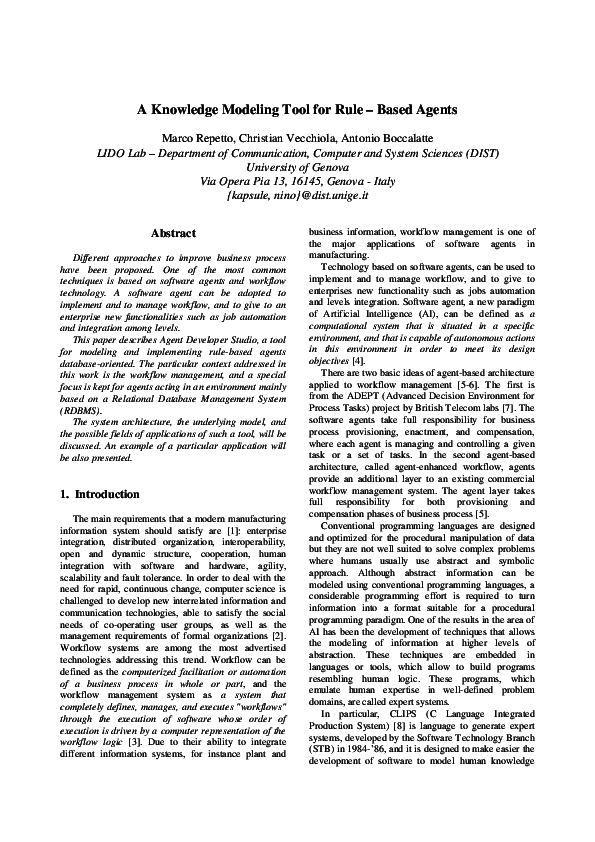 (PDF) A Knowledge Modeling Tool for Rule-Based Agents