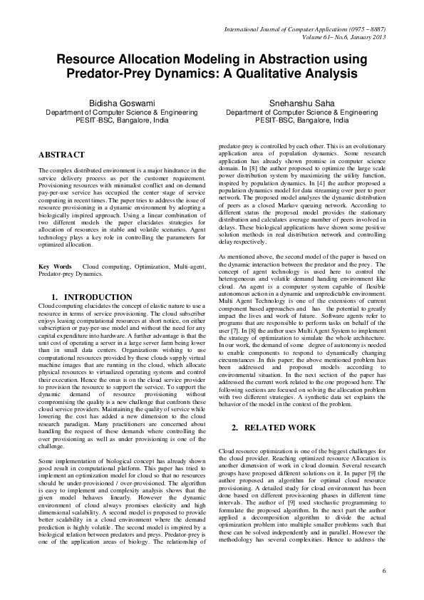 (PDF) Resource Allocation Modeling in Abstraction using Predator-Prey ...